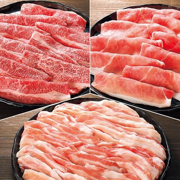 ●送料：1100円（冷凍便でのお届け、送料は別途頂きます）黒毛和牛と黒豚のしゃぶしゃぶ・すき焼き用スライス肉セット●セット内容／黒牛バラスライス：500g×2、黒豚モモスライス：500g×1、黒豚バラスライス：500g×1●賞味期限／製造日...