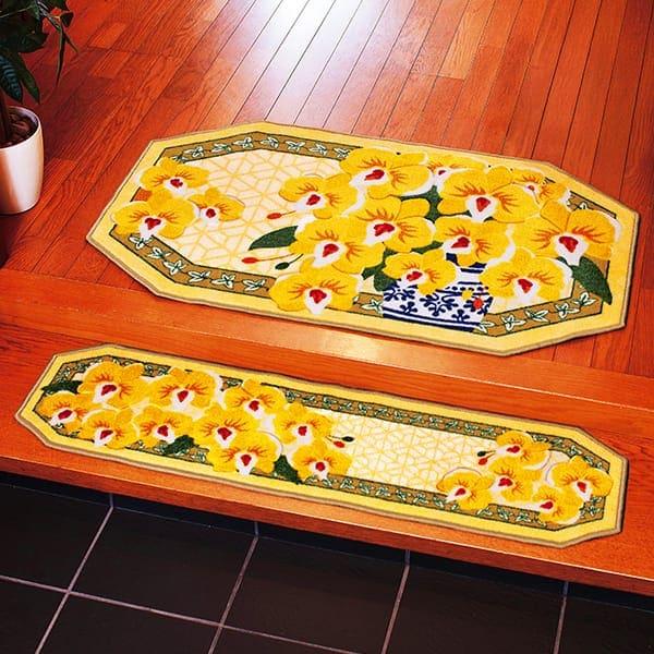 ●送料：660円（通常）玄関から福と金運を招く開運八角形マット！●(約)／＜50×80＞0.54kg、＜70×120＞1.13kg、＜30×120＞0.48kg●ナイロン100％●裏面滑りにくい加工●パイル長さ／約10mm●中国製[20056]