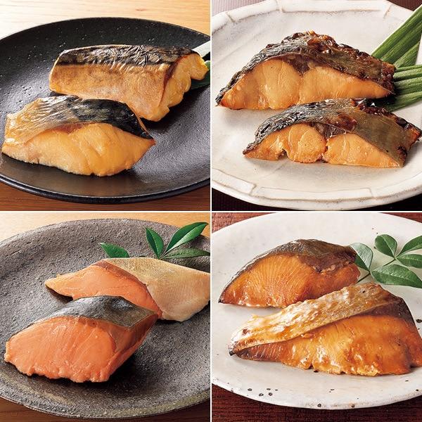 ●送料：1100円（冷凍便でのお届け、送料は別途頂きます）4種類の骨なし、焼き魚のセットです！●セット内容／＜さば塩焼き＞20g×10枚、＜あじ塩焼き＞20g×10枚、＜サーモン塩焼き＞15g×10枚、＜ぶり照り焼き＞20g×10枚●賞味期...