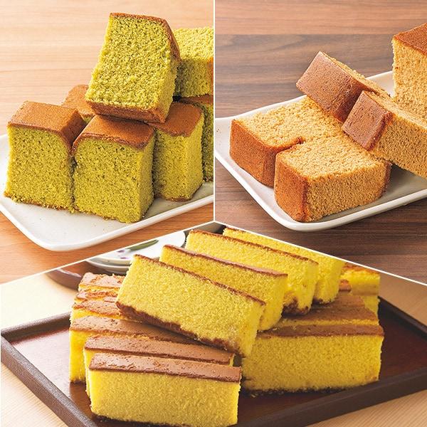 ●送料：880円（通常）本場長崎の人気店のカステラ3種セット！●セット内容／＜蜂蜜＞230g×5袋、＜抹茶・黒糖＞各230g×1袋●賞味期限／製造日から常温60日●加工地／日本●原材料／＜蜂蜜＞鶏卵（国産）、砂糖、小麦粉、水飴、ザラメ糖、蜂...