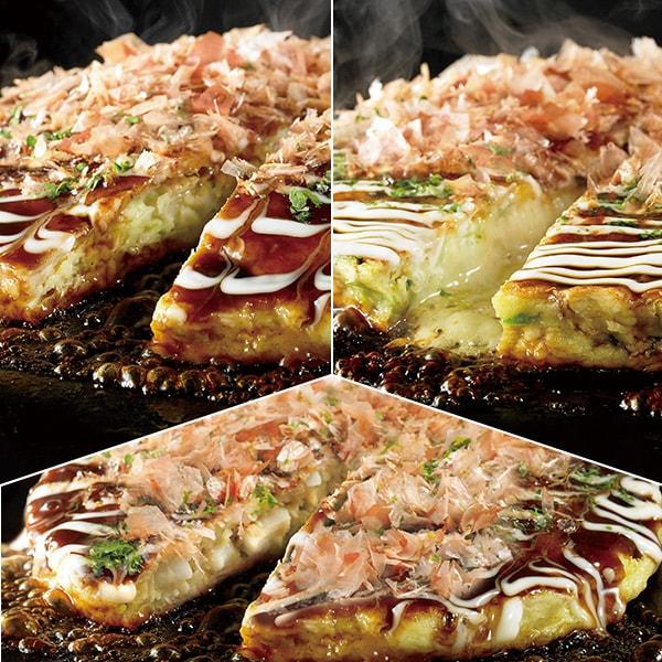 ●送料：1100円（冷凍便でのお届け、送料は別途頂きます）人気3種セットとたこ焼のオマケ付！●セット内容／豚玉（256g）×2袋、チーズねぎ焼（201g）×2袋、ミックス（256g）×2袋、（おまけ）たこ焼（215g）×1袋●賞味期限／製造...