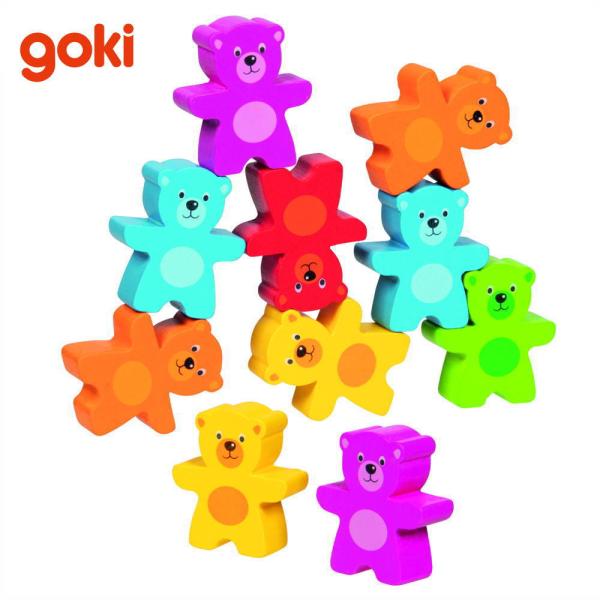 カラフルなくまさんを様々な方法で積み上げて、ピラミッドやタワーを作ることができます。遊びながら細かい運動能力と手と目の協調性を鍛えます。丈夫な木材（カエデ）で作られており、2歳以上のお子様に安全で耐久性があります。シンプルなゲームルールで、...