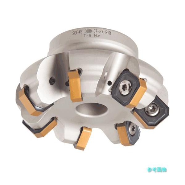 メーカー：イスカルジャパン(株)在庫状況：仕入先取寄せ品納期：お支払い確認後、8〜10営業日以内出荷予定（欠品時は早急にご連絡いたします。）商品特長：●45°リードのフェースミルです。用途：●フライス加工用。仕様：●刃数CICT(枚)：7●...