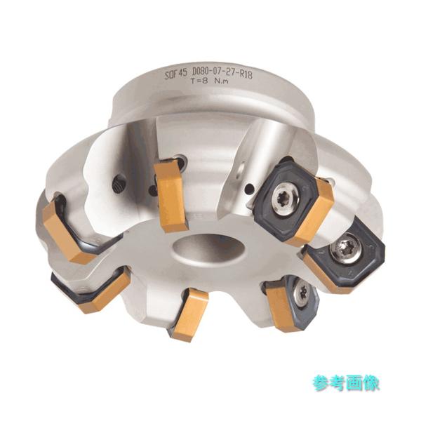 メーカー：イスカルジャパン(株)在庫状況：仕入先取寄せ品納期：お支払い確認後、8〜10営業日以内出荷予定（欠品時は早急にご連絡いたします。）商品特長：●45°リードのフェースミルです。用途：●フライス加工用。仕様：●刃数CICT(枚)：5●...