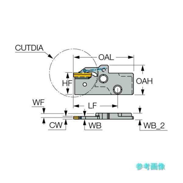 メーカー：イスカルジャパン(株)在庫状況：仕入先取寄せ品納期：お支払い確認後、8〜10営業日以内出荷予定（欠品時は早急にご連絡いたします。）商品特長：●高圧クーラント対応です。用途：●突っ切り・溝入れ加工用。仕様：●機能長さLF(mm)：5...