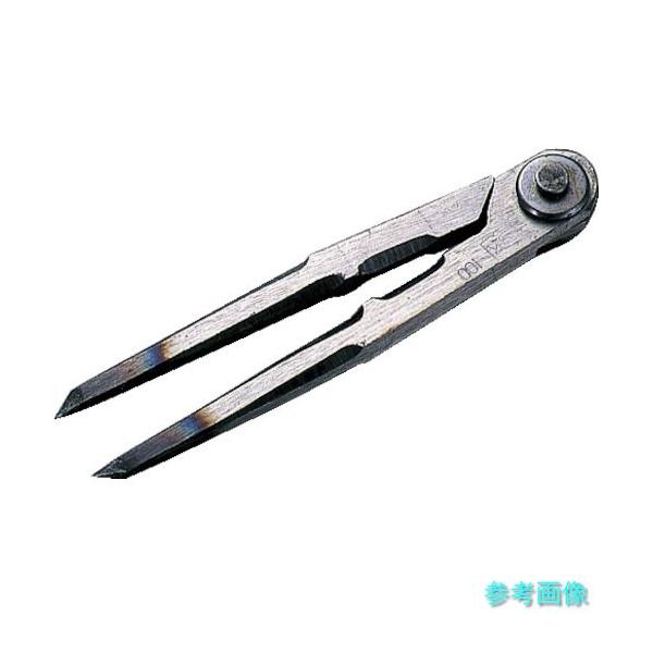 メーカー：トラスコ中山(株)在庫状況：仕入先在庫品納期：お支払い確認後、3営業日以内出荷予定（欠品時は早急にご連絡いたします。）商品特長：●線を分割または等分するのに用います。●ケガキ作業用です。仕様：●全長(mm)：100●コンパスの円直...
