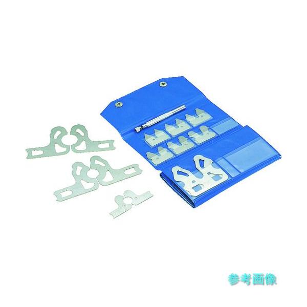 メーカー：トラスコ中山(株)在庫状況：仕入先在庫品納期：お支払い確認後、3営業日以内出荷予定（欠品時は早急にご連絡いたします。）商品特長：●刃物のR（半径）部の検査などに大変便利です。用途：●工作物の凸凹、角隅または縁のR半径部の測定に。仕...