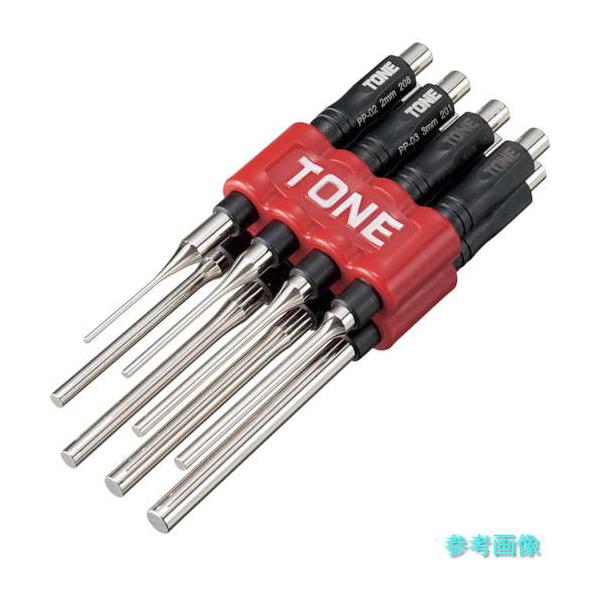 メーカー：TONE(株)在庫状況：仕入先在庫品納期：お支払い確認後、3営業日以内出荷予定（欠品時は早急にご連絡いたします。）商品特長：●手に馴染む樹脂グリップ付です。用途：●テーパーピンやスプリングピンの抜き差しに。仕様：●セット内容(mm...