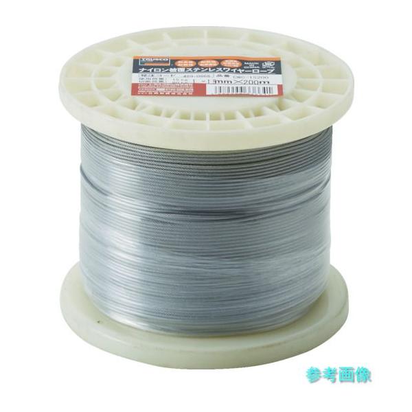 メーカー：トラスコ中山(株)在庫状況：仕入先在庫品納期：お支払い確認後、3営業日以内出荷予定（欠品時は早急にご連絡いたします。）商品特長：●耐食性、耐錆性、耐摩擦性に優れたステンレスロープです。●耐候性、耐薬品性を持たせたナイロン被覆タイプ...