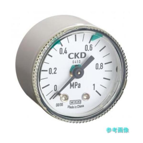 メーカー：CKD(株)在庫状況：仕入先取寄せ品納期：お支払い確認後、6営業日以内出荷予定（欠品時は早急にご連絡いたします。）商品特長：●リミットマーク付きの圧力計です。●緑色のカラー矢印で目視管理が容易です。用途：●圧縮空気の圧力の目視管理...