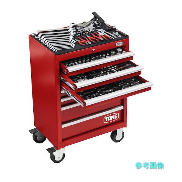 メーカー：TONE(株)在庫状況：仕入先取寄せ品納期：お支払い確認後、4営業日以内出荷予定（欠品時は早急にご連絡いたします。）商品特長：●定番工具＋充実したラチェットめがね系工具の大型ツールセットです。用途：●自動車整備、メンテナンス用。仕...