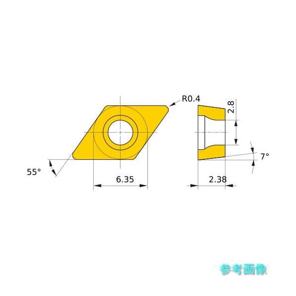 メーカー：三菱マテリアル(株)在庫状況：仕入先取寄せ品納期：お支払い確認後、3営業日以内出荷予定（欠品時は早急にご連絡いたします。）商品特長：●低送り加工時に発生しやすい被膜損傷を抑え、耐溶着性と耐摩耗性を向上させました。仕様：●適合被削材...