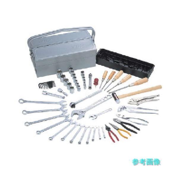 メーカー：トップ工業(株)在庫状況：仕入先取寄せ品納期：お支払い確認後、6営業日以内出荷予定（欠品時は早急にご連絡いたします。）商品特長：●作業工具を豊富に取り揃えたセット品です。用途：●農業機械、大型機械整備用に（取手付きトレー付）仕様：...