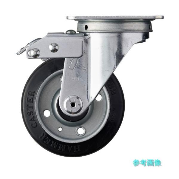 メーカー：ハンマーキャスター(株)在庫状況：仕入先在庫品納期：お支払い確認後、3営業日以内出荷予定（欠品時は早急にご連絡いたします。）商品特長：●進行方向後方部にあるペダルを操作することにより、簡単に旋回式と固定式を切り替える事ができるスイ...