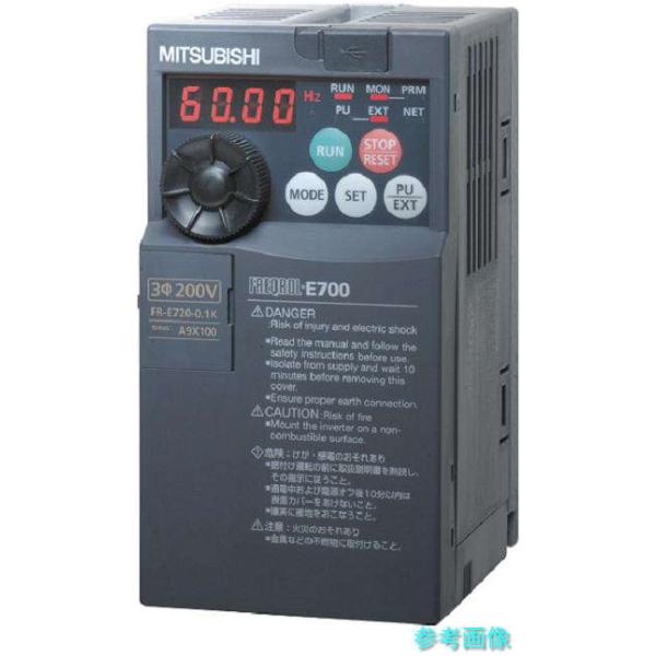 メーカー：三菱電機（株）在庫状況：仕入先在庫品納期：お支払い確認後、3営業日以内出荷予定（欠品時は早急にご連絡いたします。）簡単・パワフル小形インバータ FREQROL-E700シリーズ 三相200Vです。○特長・小形機種トップレベルの駆動...
