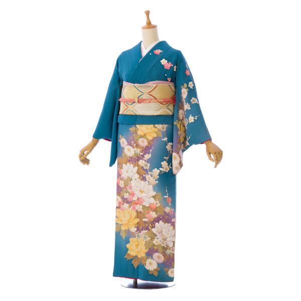 訪問着　付下げ　レンタル☆結婚式、入園、入学式、七五三などにおすすめです☆■対応身長：148cm〜160cm位まで■サイズ　：〜13号まで■裄:65cm　身丈:165cm　袖丈:50cm　前幅:23.5cm　後幅:30cm■色/柄：ブルー地...