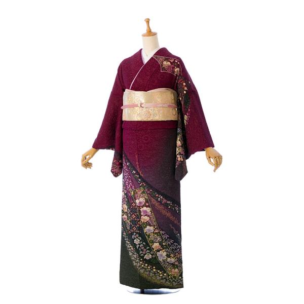 訪問着　付下げ　レンタル☆結婚式、入園、入学式、七五三などにおすすめです☆■対応身長：155cm〜165cm位まで■サイズ　：〜13号まで■身丈:169cm　裄:68cm　前幅:24.5cm　後幅:30.5cm　袖丈:50cm■色/柄：こげ...