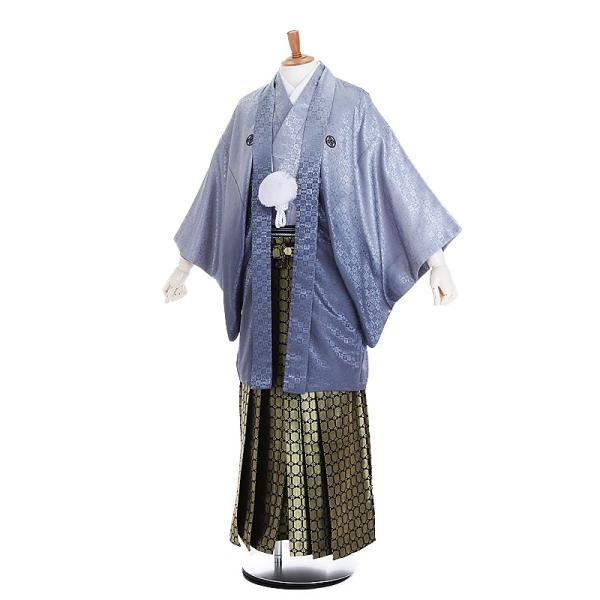 成人式・卒業式　男性袴フルセットレンタル■対応身長　165〜170cm前後■標準ウエスト　60〜100cmまで■サイズ　（約）羽織・着丈:95 裄丈:74.5 袖丈:53.5 袴丈:90.5（cm）■色柄　羽織/着物:グレー市松 黒金梅鉢袴...