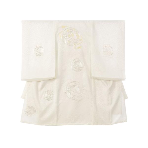 〔産着レンタル〕フルセット■色/柄　  白　刺繍　鞠■生地　　表地：化繊　裏地：化繊■付属品　　着物＋長襦袢、帽子、よだれかけ、お守り簡単な着せ方のマニュアル※小物類の色柄形は、e-きものレンタルスタッフがコーディネートさせていただきます。...