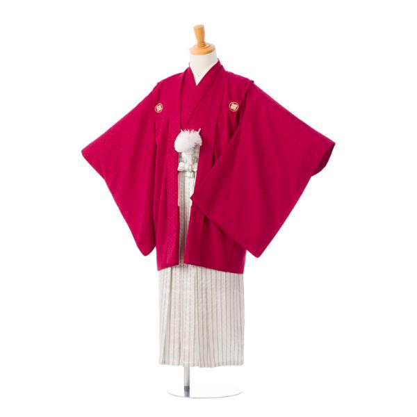 ☆ジュニア袴　レンタル☆卒業の晴れの日には紋付き袴姿で、思い出に残る1日に!!■対応身長:140〜145cm（約）羽織・着丈79 裄:63 袖丈:55 袴丈:80(cm)※肩上げ済■色・柄羽織:ローズピンク着物:ローズピンク袴:白銀　縞袴■...