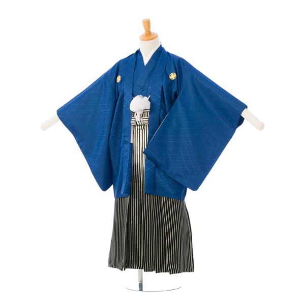 ☆ジュニア袴　レンタル☆卒業の晴れの日には紋付き袴姿で、思い出に残る1日に!!■対応身長:150〜155cm（約）羽織・着丈79 裄:66 袖丈:56 袴丈:83(cm)※肩上げ無し■色・柄羽織:ブルー 綸子着物:ブルー 綸子袴:白黒ぼかし...