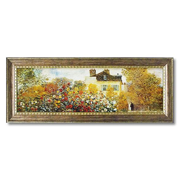 【商品番号】0290565【商品名】絵画 インテリア モネ monet「庭園のアーチスト」特殊ゲル加工 【サイズ】幅 109×高さ 44cm（単位はセンチ）重さ：約2.4kg 【作家】モネ monet (フランス男性作家) 印象派を代表する...