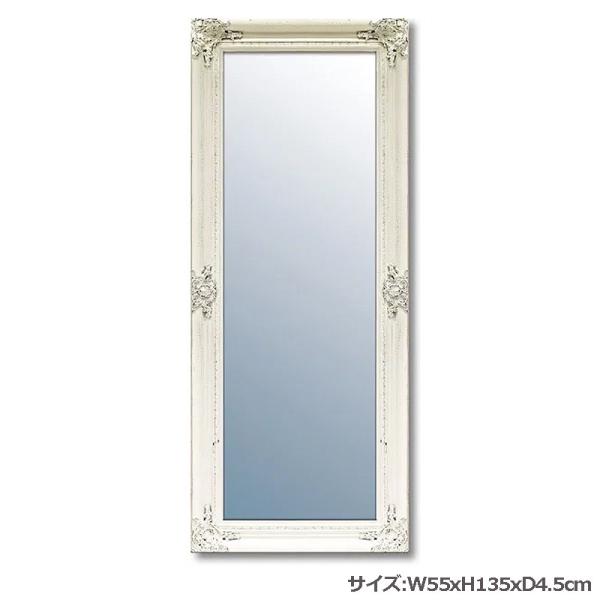 魅惑のミラーコレクションアンティーク調のデコラティブなオシャレミラー「商品番号」0291058「商品名」鏡 壁掛け 全身 大型ミラー ゴーシャL (アンティークホワイト) 姿見 壁掛け ミラー 鏡 面取り 姿見ミラー ウォールミラー「サイズ...