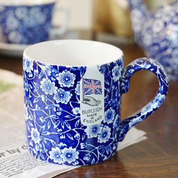 【商品番号】0441283【商品名】Calico ブルーキャリコ バーレイ社 マグカップ イギリス製 【サイズ】幅 8.0cm×奥行12cm×高さ8.2cm　容量：284ml 【カラーデザイン】ブルーキャリコ【素材】陶器 【生産国】イギリス...