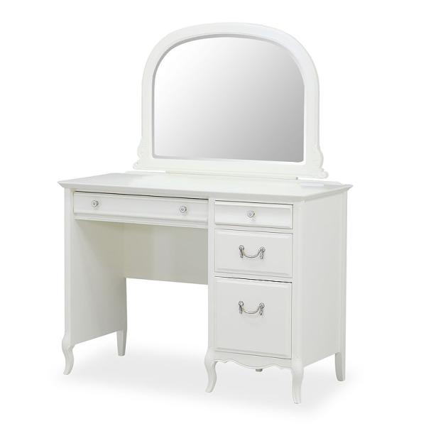 【商品番号】0950707【商品名】Milana-W ミラーナ W ドレッサー2点セット（デスク110・ミラー）アイボリーカラー【サイズ】〔セットサイズ〕幅100×奥行43.8×高さ130cm（天板高さ72cm）〔デスク本体〕幅100×奥行...