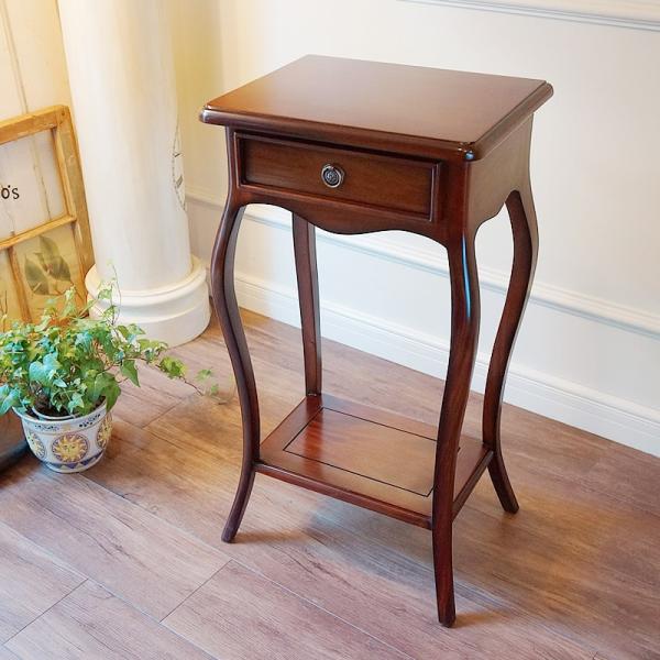 【商品番号】1300073【商品名】コンソールテーブル 花台 Malina Cassili (マリナカッシーリ） 【サイズ】幅 42×奥行 31×高さ 79cm（単位はセンチ）【生産国】インドネシア  【材質＆仕上げ】マホガニー材無垢、ウレ...