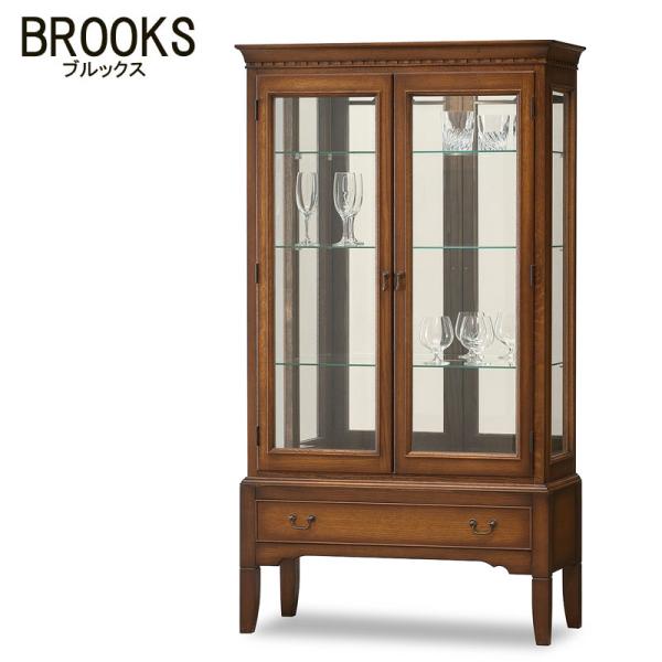 【商品番号】1480021【商品名】ブルックス BROOKSキュリオケース83M【サイズ】幅 83×奥行 36×高さ150cm（単位はセンチ）【生産国】日本 北海道家具 旭川【仕上げ】ラッカー塗装【素材】ナラ材【仕様】棚板：ガラス可動棚板3...