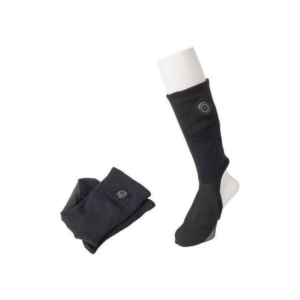 ヒーター靴下 靴の中を暖める足甲ヒーター 超薄型 [ASKU24HBK] 洗濯機OK 足の甲にヒーター 3段階温度調整 モバイルバッテリー別売 サンコー THANKO