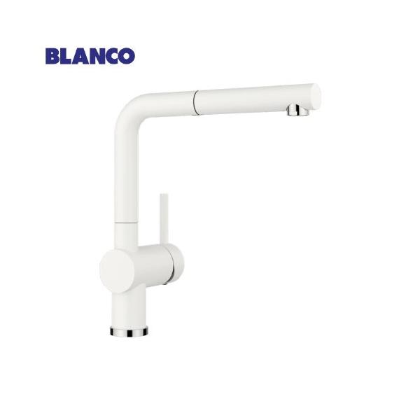 キッチン水栓 LINUS-S white ホワイト シングルレバー混合水栓 [BLANCO-516692] ホース引き出し式 逆流防止弁付 BLANCO