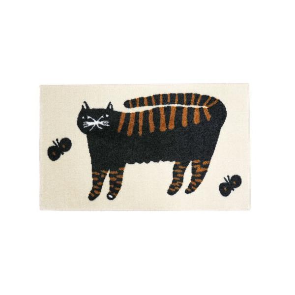 マット ねこさんぽ ブラック 45 x 75 cm [EC00003] emoemo クリーンテックス