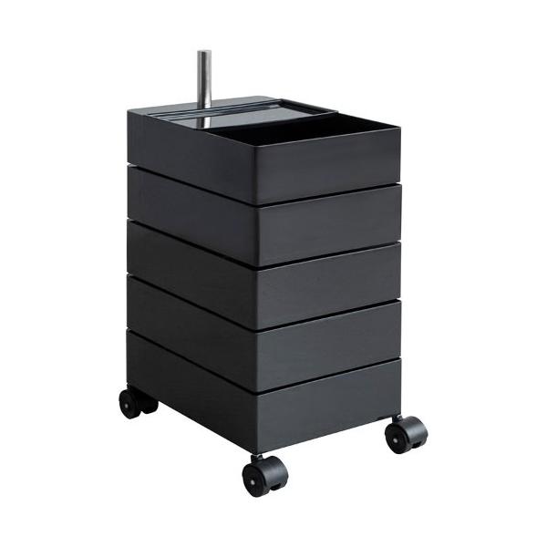 マルチワゴン Pluna プルーナ 5段 ブラック 完成品 キャスターのみ取り付け [562001009] WG-H001-BK 宮武製作所 メーカー直送