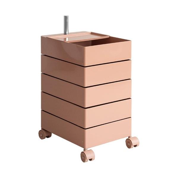 マルチワゴン Pluna プルーナ 5段 ライトピンク 完成品 キャスターのみ取り付け [562001008] WG-H001-LPK 宮武製作所 メーカー直送