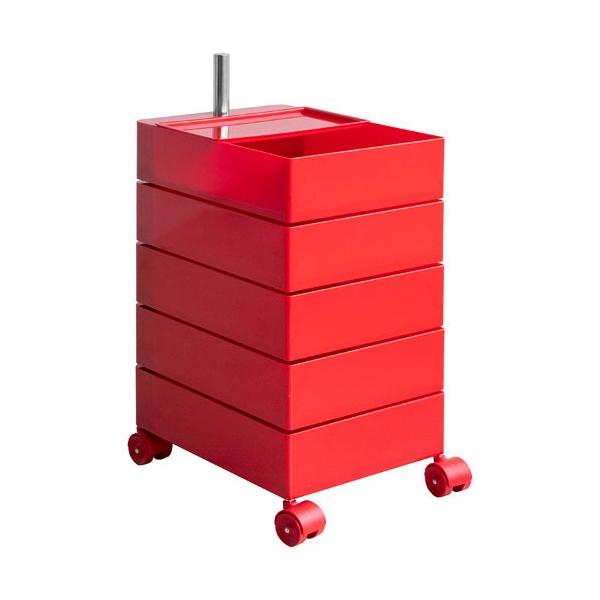 マルチワゴン Pluna プルーナ 5段 レッド 完成品 キャスターのみ取り付け [562001022] WG-H001-RD 宮武製作所 メーカー直送