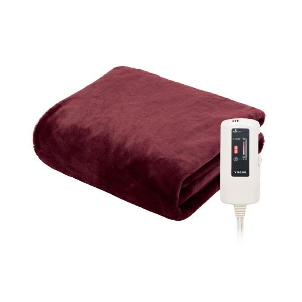 電気毛布 電気掛敷毛布 フェイクファー 188×130cm [YCB-PF60E(R)] ボルドー 洗濯OK ウォッシャブル 電気ブラケット 頭寒足熱配線 掛敷兼用 ユアサプライムス