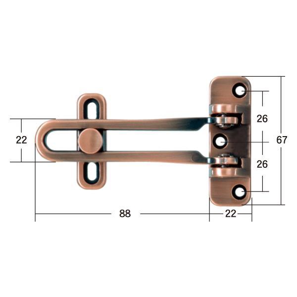 他のドアガードからのお取替えが可能な外開きドア用のドアガードです。カラー：ブロンズサイズ：画像からご参照ください