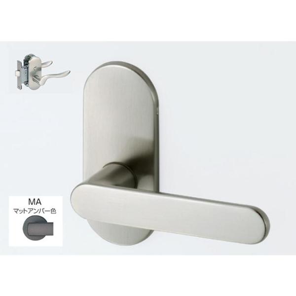 MCS1-L4-TF3-WB錠ケース：MCS錠レバーハンドル：L4レバーハンドルエスカッション：TF-3ストライク：CS2仕上げ色：(マットアンバー)