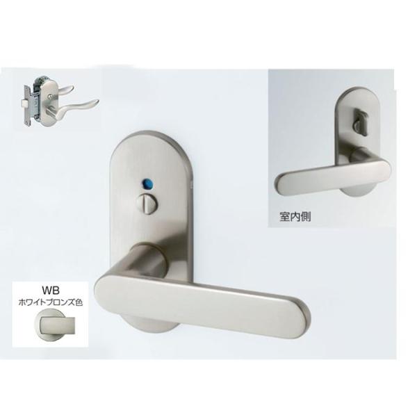 MCS3-L4-TF7-WB錠ケース：MCS錠レバーハンドル：L4レバーハンドルエスカッション：TF-7ストライク：CS2仕上げ色：WB(ホワイトブロンズ)