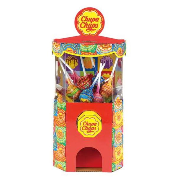ダンボール工作キット　チュッパチャプス9本付 ガチャガチャマシーン【商品番号】 No.3480【商品説明】 ダンボールで組み立てる手作り工作キット。ハンドルを回すとチュッパチャプスが出てくる！すぐに遊べるチュッパチャプス9本付！チュッパチャ...