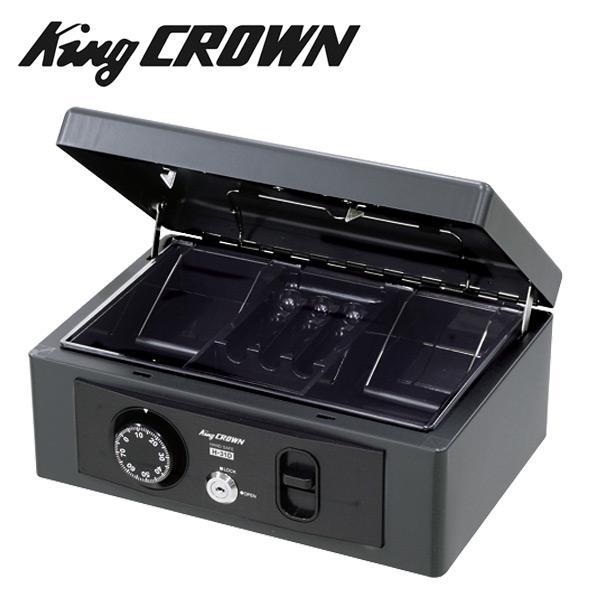 【送料無料】日本アイエスケイ(King CROWN) 手提金庫 (B5判収納サイズ) ダイヤル＆鍵式 H-31D ダークグレー本体サイズ外寸：幅31.5×奥行23.5×高さ13.3cm内寸：幅27.5×奥行17.5×高さ9.9cm重量：3....