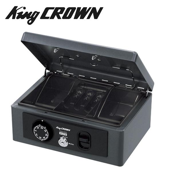 【送料無料】日本アイエスケイ(King CROWN) 手提金庫 (A5判収納サイズ) ダイヤル＆鍵式 H-27D ダークグレー本体サイズ外寸：幅27.2×奥行21.2×高さ11.8cm内寸：幅24.2×奥行16.3×高さ8.9cm重量：2....