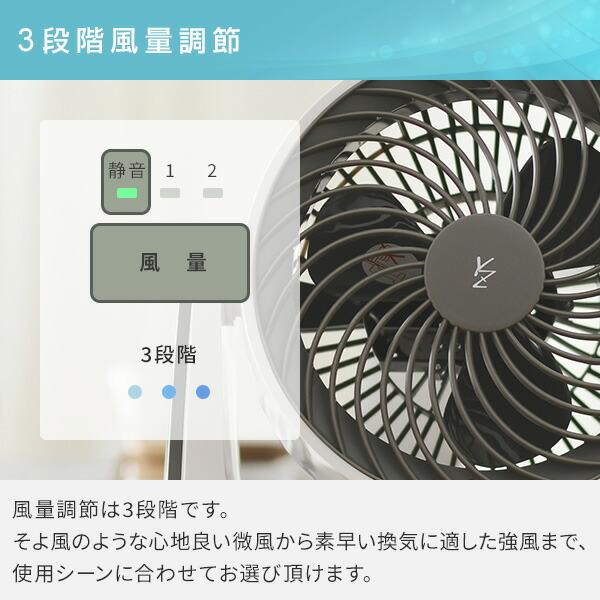 18cmサーキュレーター (フルリモコン)上下左右自動首振り 風量3段階 YAR-VL185(WH) ホワイトグレー 空気循環 エアサーキュレーター 首振り 扇風機 :QK881:くらしのe ...