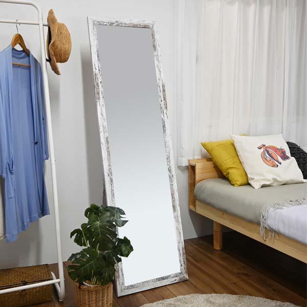 ○カラー：ヴィンテージホワイト○商品サイズ：Ｗ42ＸＤ46ＸＨ147.5ｃｍ○材質：：（枠）プリント化粧繊維板　鏡○商品重量：約7.3ｋｇ○中国製○完成品○送料無料(北海道・沖縄・離島は別途送料がかかります)※アウトレット商品の激安販売です...