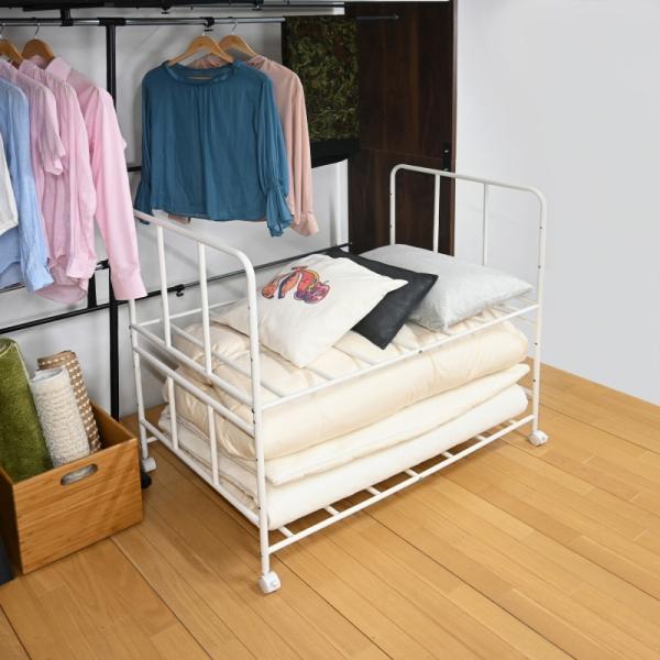 ○カラー：ホワイト(ＷＨ)○商品サイズ：Ｗ111ＸＤ72.5ＸＨ100.5ｃｍ○材質：（本体）スチール・粉体塗装（キャスター）樹脂○商品重量：約8.5ｋｇ○原産国：中国製○組立式○送料無料(北海道・沖縄・離島は別途送料がかかります)※アウト...