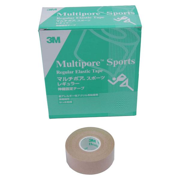 スリーエム 3M マルチポア スポーツ レギュラー 伸縮固定テープ 12巻入 25mm×5m テーピング スポーツ用テープ 撥水 しっかり固定 70デニール オールマイティ  274325　低刺激性アクリル系粘着剤使用。撥水タイプ。のびのび...