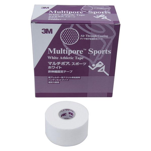 スリーエム 3M マルチポア スポーツ ホワイト 非伸縮固定テープ 8個入 38mm×12m 包帯 テーピング 撥水 しなり 強粘着 軽量 ハンディカット アンダーラップ不要  298038　低刺激性アクリル系粘着剤使用。AIRTHROUG...