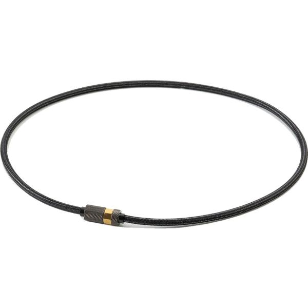 ファイテン Phiten ラクワ磁気ネックレス RAKUWA磁気ネックレス ローレット 管理医療機器 ブラック/ゴールド 50cm 健康アクセサリー 肩こり 首こり 血行促進  TG898153　虚飾を削ぎ落とした無骨なデザイン。